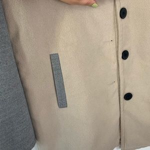 Jackets & Coats | Beige And Grey Color Block Pea Coat | Poshmark